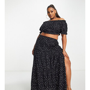 Esmee Curve Esmee Plus Exclusive beach maxi skirt co-ord with high ...