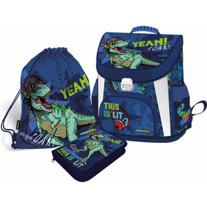 LIZZY CARD Dino Cool, Dino Roar ergonómikus iskolatáska tolltartóval és ...