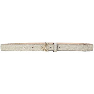 Jimmy Choo Helina logo-buckle glitter belt - PLATINUM ICE - GLAMI.hu