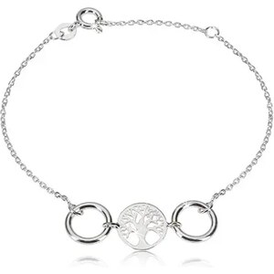 Ekszer Eshop - 925 ezüst karkötő - életfa vésett minta, két fényes ...