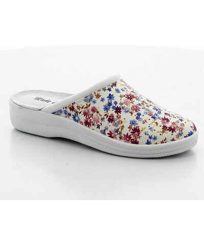 Silva gyógypapucs, fehér, szintetikus, virágos női papucsok, flip ...