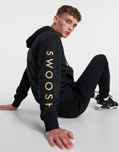 Nike Swoosh zip hoodie in black and gold - GLAMI.hu