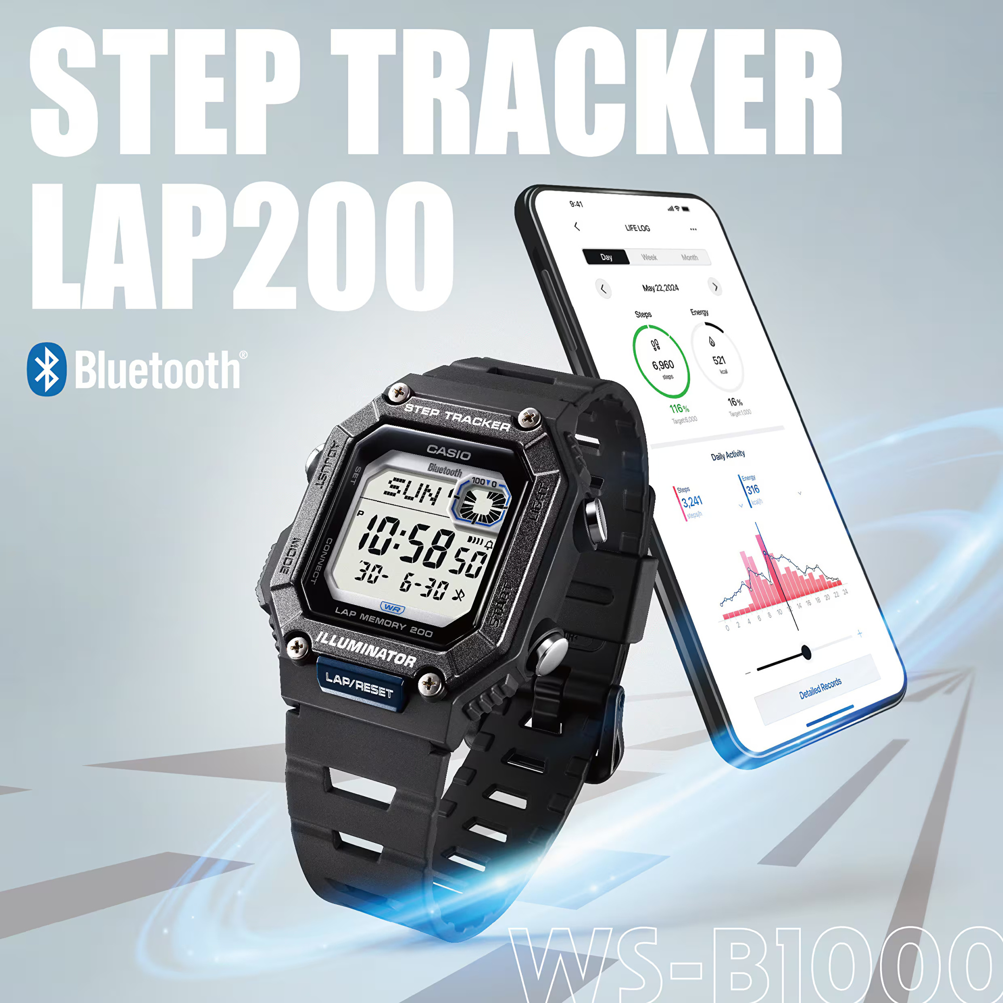 Casio Collection Step Tracker Bluetooth WS-B1000-1AVEF (680) - GLAMI.hu