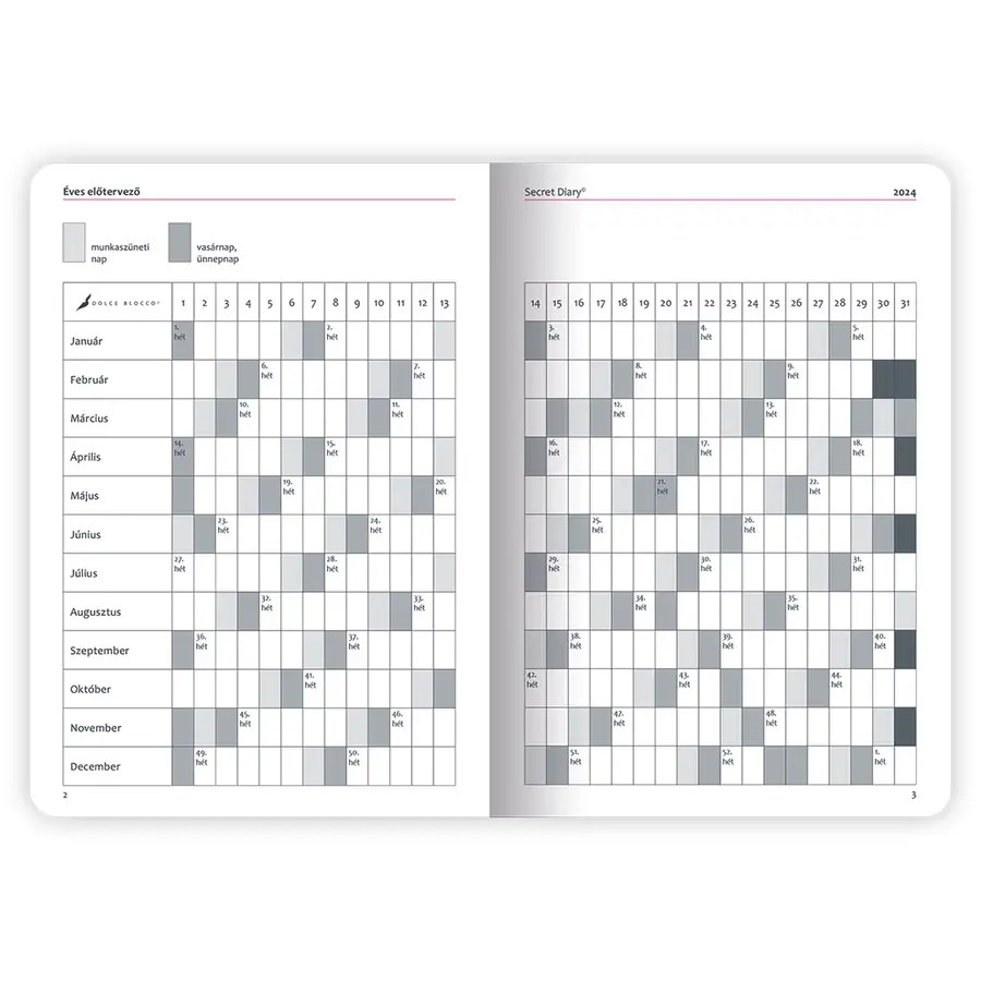 LIZZY CARD Dolce Blocco Secret Diary, napi tervező, B6, 2026, Perfect ...