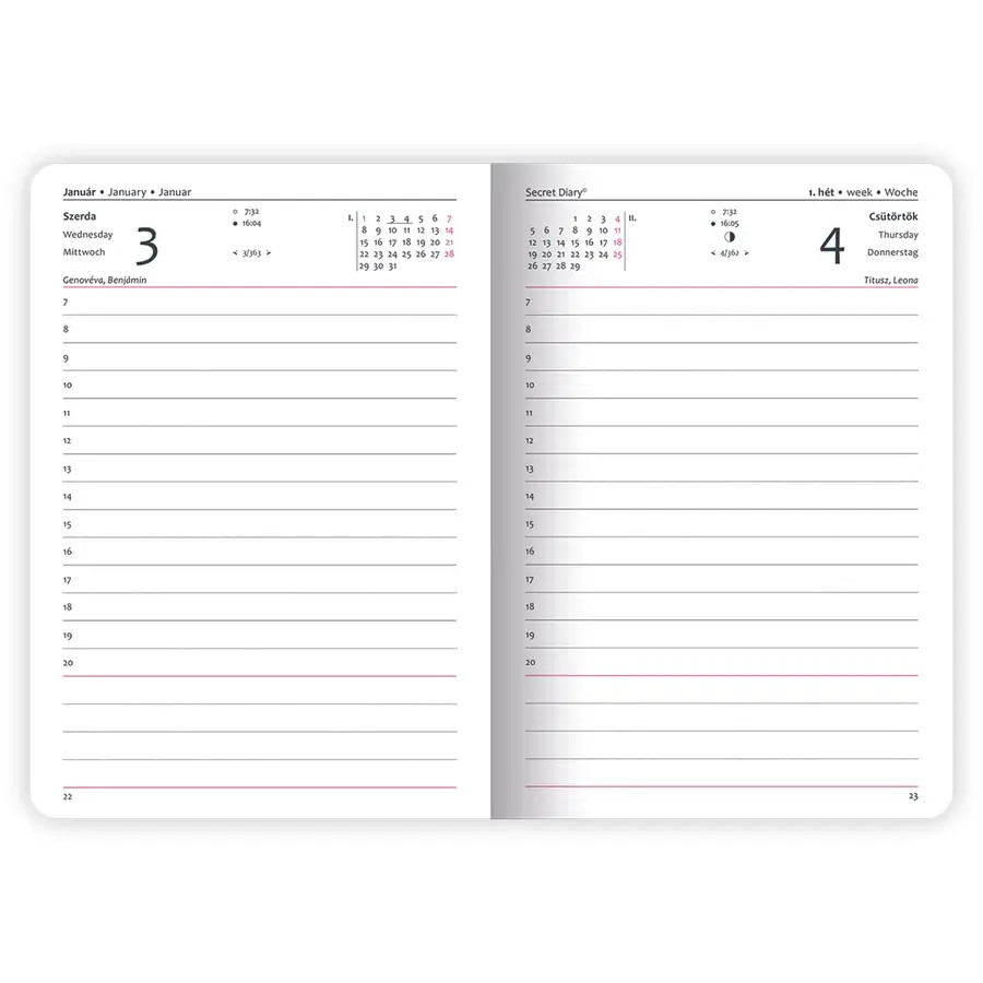 LIZZY CARD Dolce Blocco Secret Diary, napi tervező, B6, 2026, Vacation ...