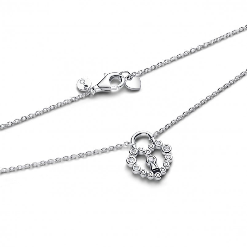 Pandora - Szikrázó szív lakat medálos nyaklánc - GLAMI.hu