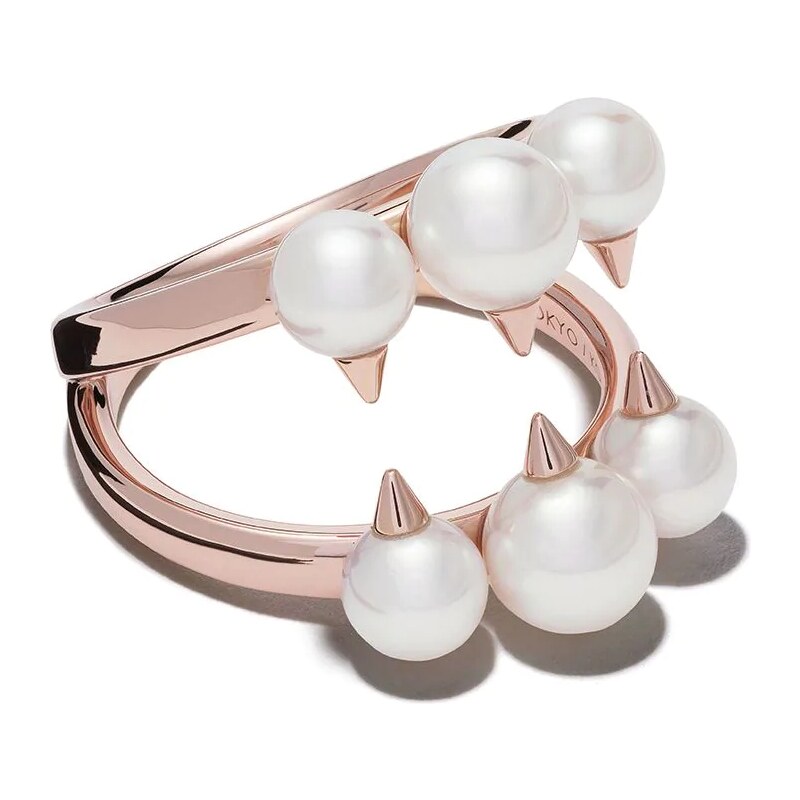 TASAKI 18kt rose gold Collection Line Danger Signature ring - SAKURA ...