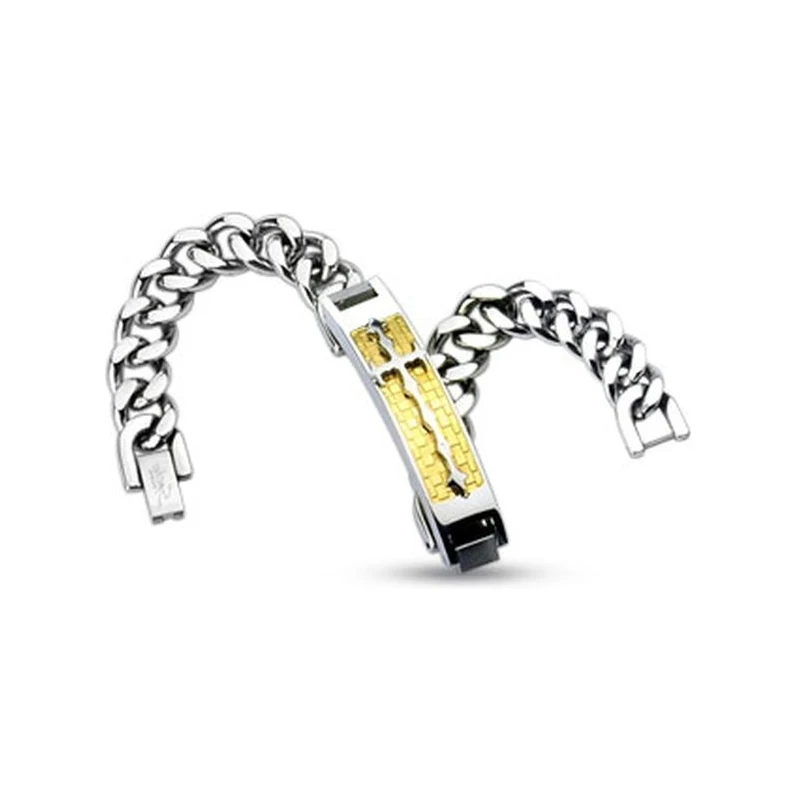 Ekszer Eshop - Karlánc acélból - kereszt és csat, sakktábla Q6.9 - GLAMI.hu