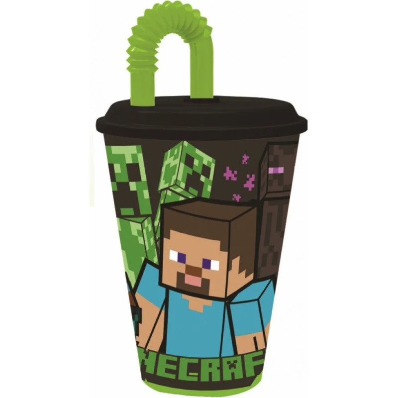 KORREKT WEB Minecraft Creeper szívószálas pohár, műanyag 430 ml - GLAMI.hu