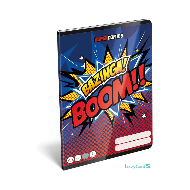 LIZZY CARD Képregényes tűzött füzet A/5, 32 lap vonalas 1.osztály (14 ...