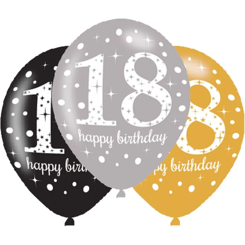 Boldog Születésnapot Happy Birthday 18 Gold léggömb, lufi 6 db-os 11 ...