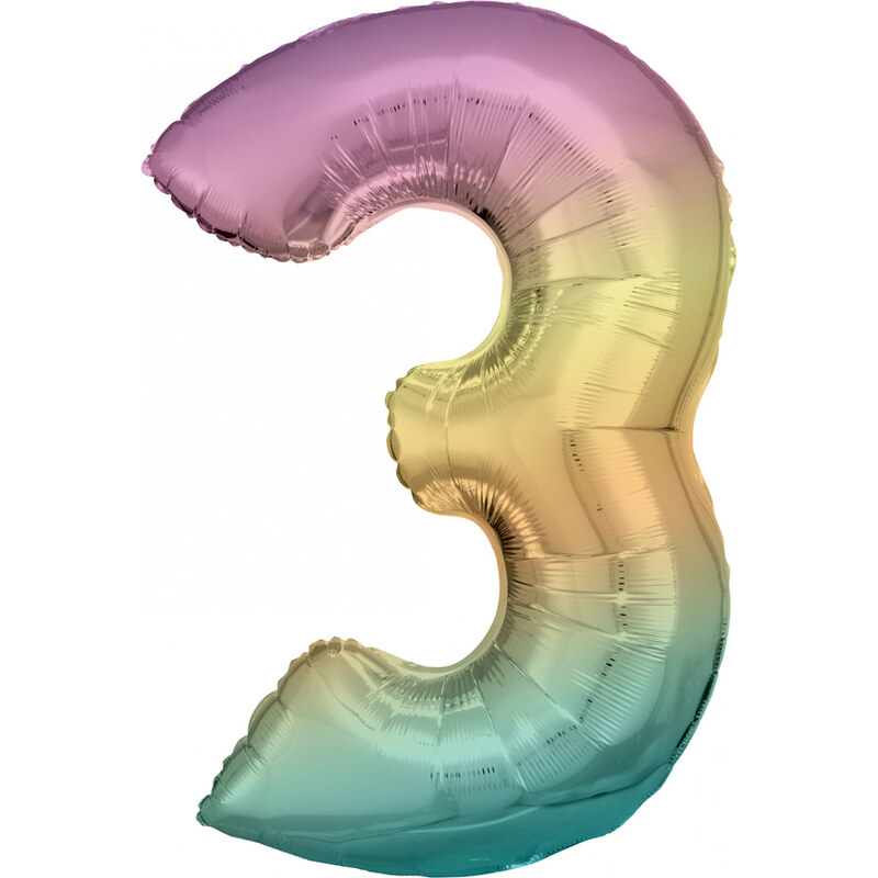 Számok Pastel Rainbow óriás szám fólia lufi 3-as, 83 cm - GLAMI.hu