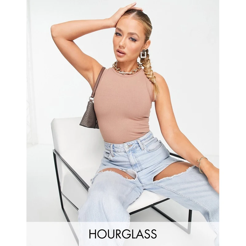 Naked Wardrobe high neck ribbed bodysuit in pink - GLAMI.hu