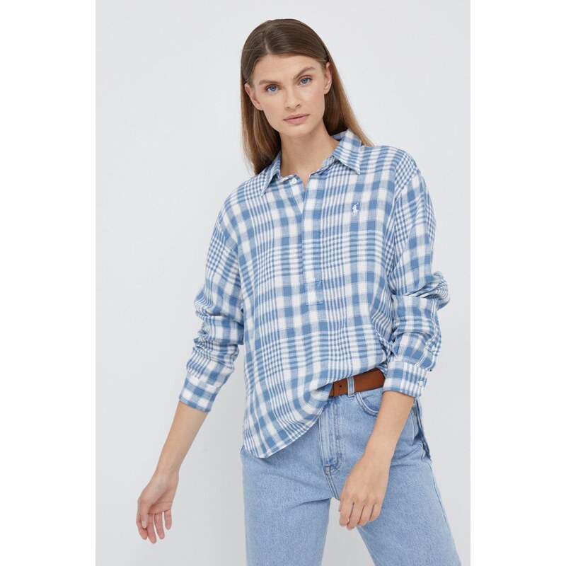 Polo Ralph Lauren len ing női, galléros, relaxed - GLAMI.hu