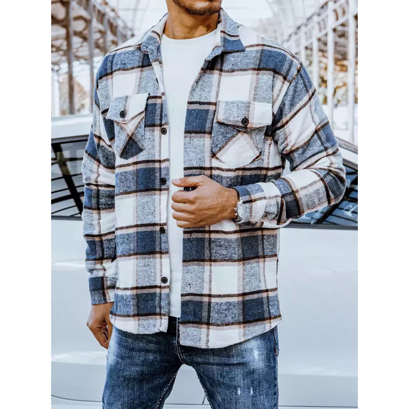 BASIC Kék-fehér kockás flanel ing - GLAMI.hu