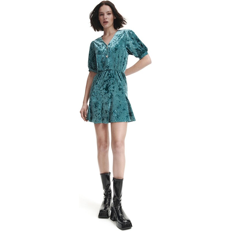 Reserved - Velúr miniruha - Türkiz - GLAMI.hu