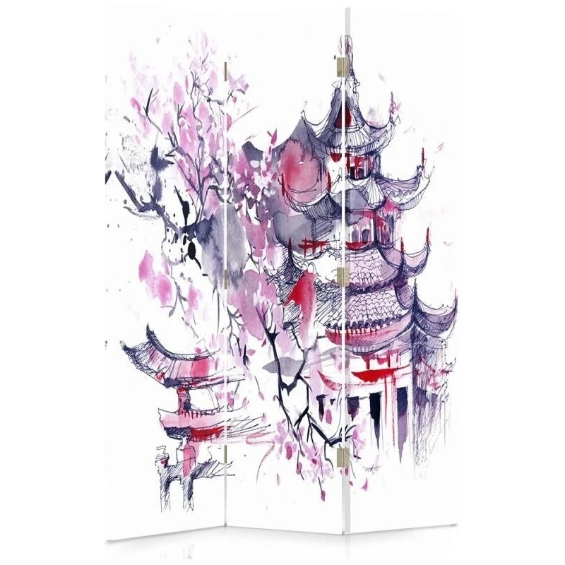 Gario Paraván Japán pagoda és cseresznyevirág Méret: 110 x 170 cm ...