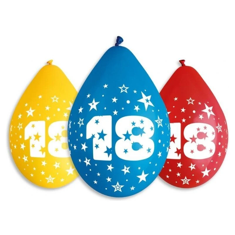 Boldog Születésnapot Happy Birthday 18 Star függő léggömb, lufi 5 db-os ...