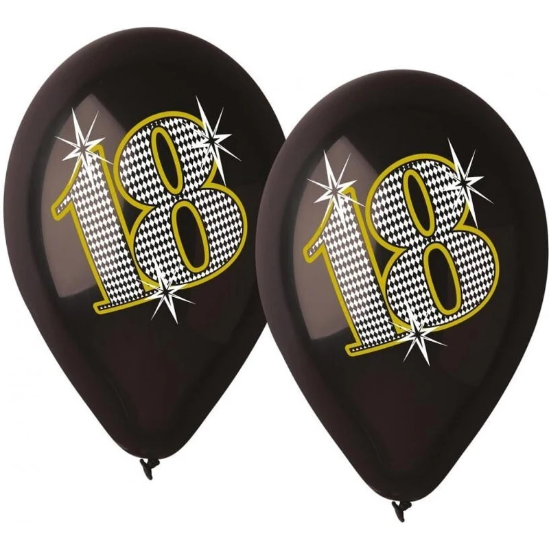 Boldog Születésnapot Happy Birthday 18 Black léggömb, lufi 5 db-os 12 ...