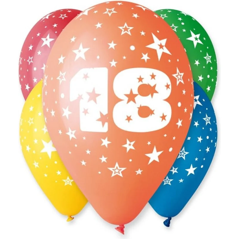 Boldog Születésnapot Happy Birthday 18 Star léggömb, lufi 5 db-os 12 ...