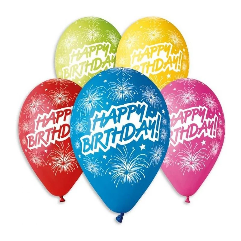 Boldog Születésnapot Happy Birthday Fireworks léggömb, lufi 5 db-os 12 ...