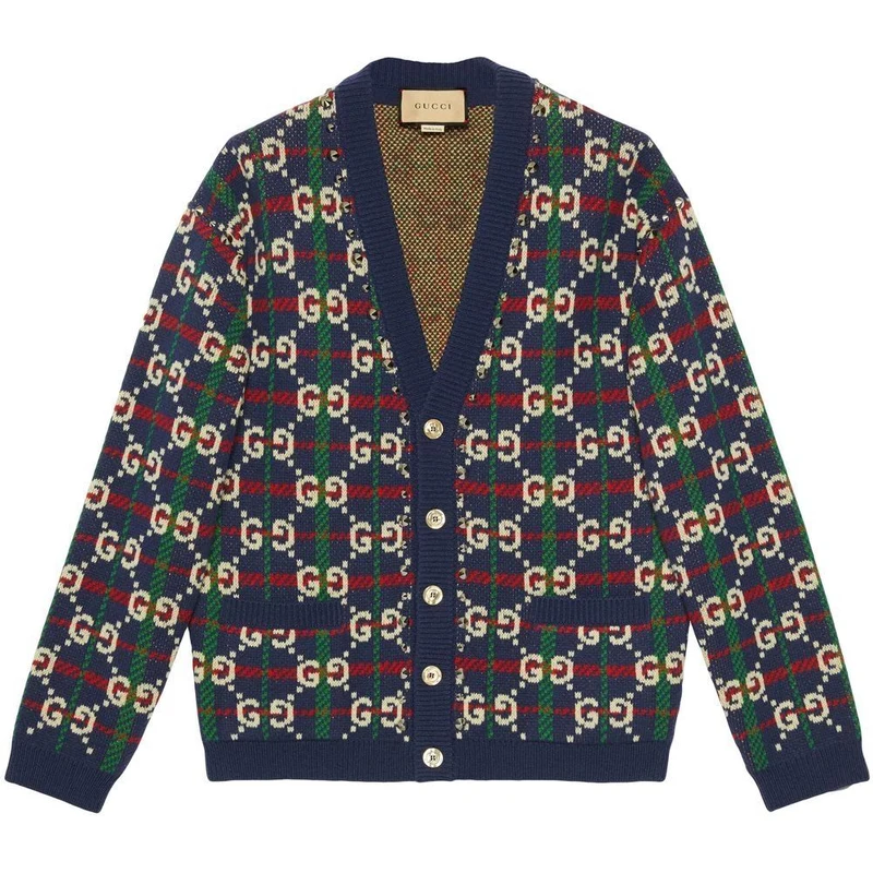 Gucci GG Supreme check wool cardigan - Blue - GLAMI.hu