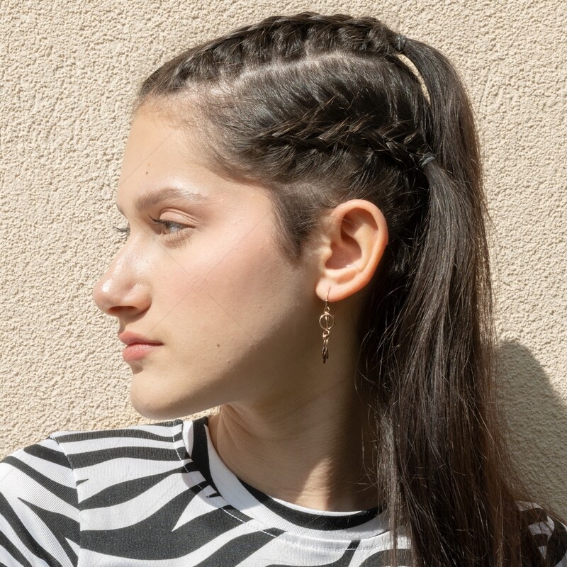 BALCANO - Violette / Egyedi csüngő nemesacél fülbevaló 18K rozé arany ...