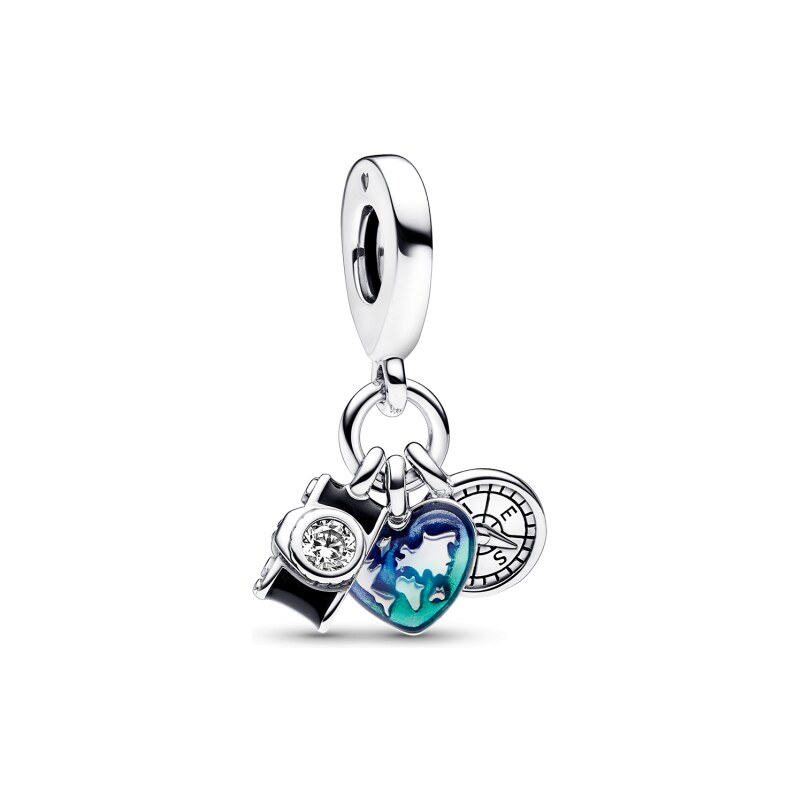 PANDORA Kamera, szív és iránytű tripla függő charm 792703C01 - GLAMI.hu