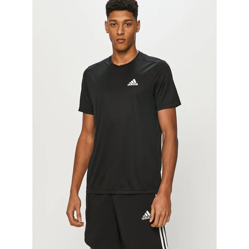 adidas edzős póló GM2090 fekete, sima - GLAMI.hu