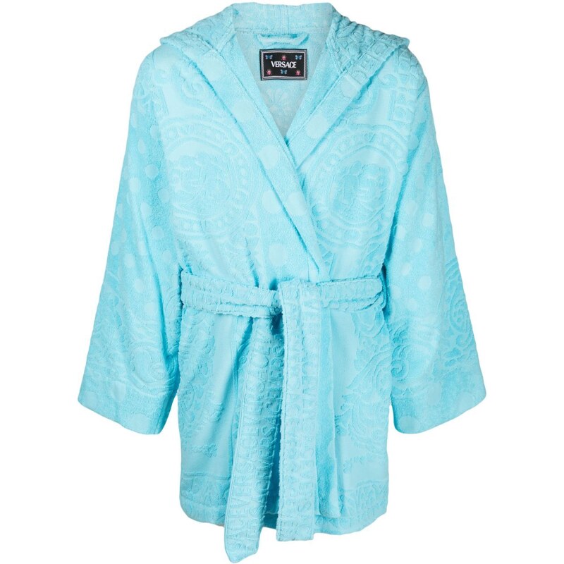Versace Barocco-pattern terry-cloth robe - Blue - GLAMI.hu