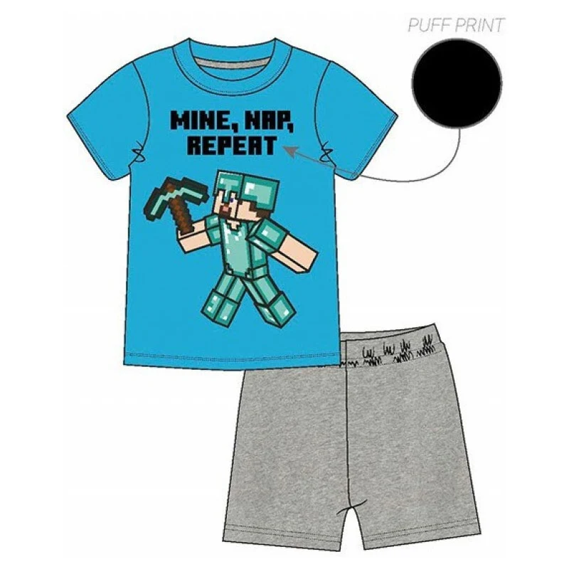KORREKT WEB Minecraft Mine Nap Repeat gyerek rövid pizsama 6 év - GLAMI.hu