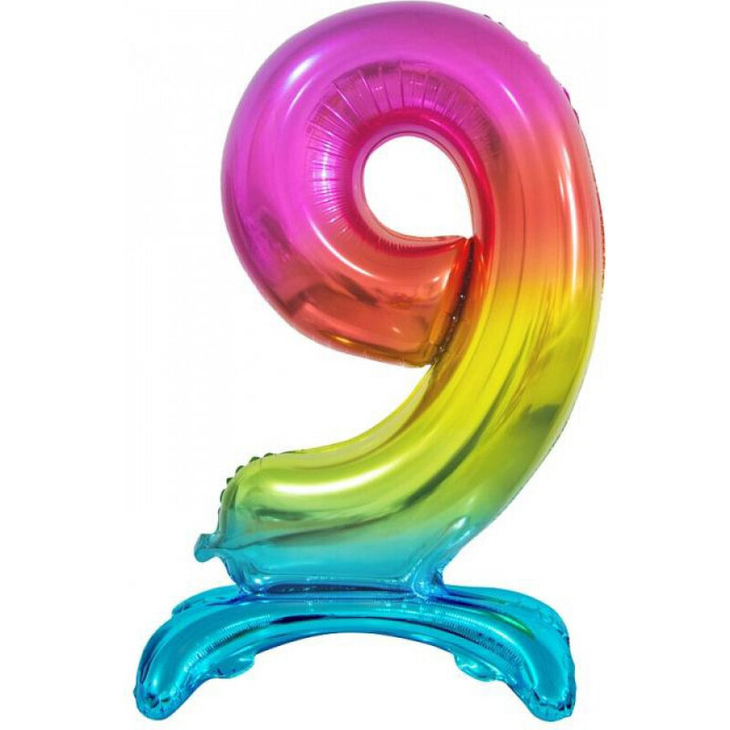 KORREKT WEB Színes Rainbow 9-es szám fólia lufi talppal 74 cm - GLAMI.hu