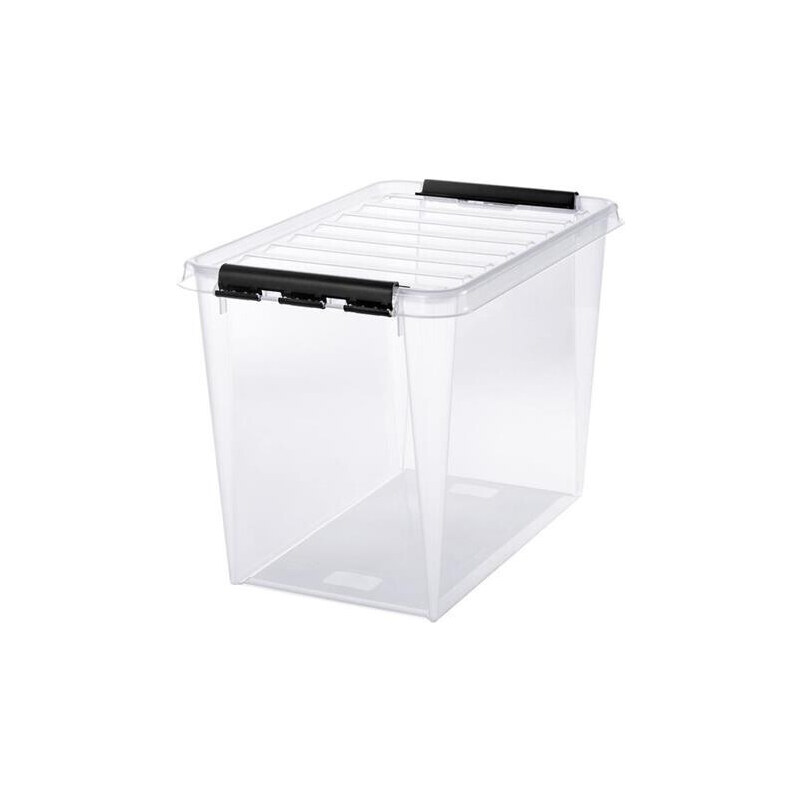Műanyag tárolódoboz, 61 liter, fekete fogantyúkkal, SMARTSTORE "Classic ...