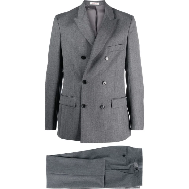 FURSAC double-breasted virgin-wool suit - Grey - GLAMI.hu