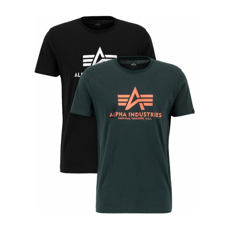 Alpha Industries Basic T 2 Pak - black/dark petrol - GLAMI.hu