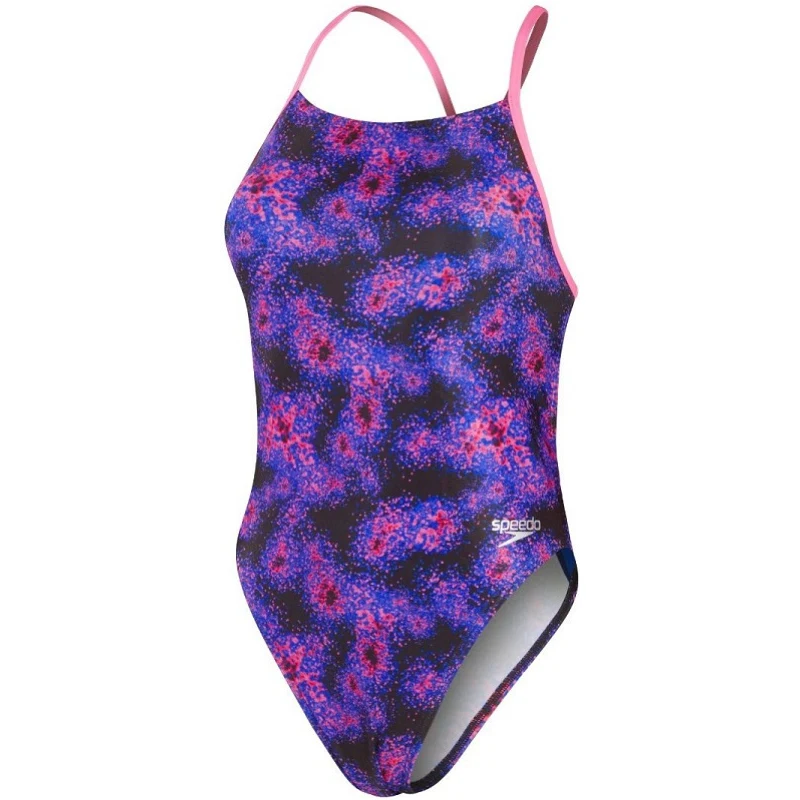 Speedo allover digital lattice back hyper lights black/cobalt/indigo ...