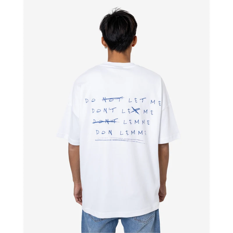 Don Lemme Oversized Póló Scribble - white - GLAMI.hu