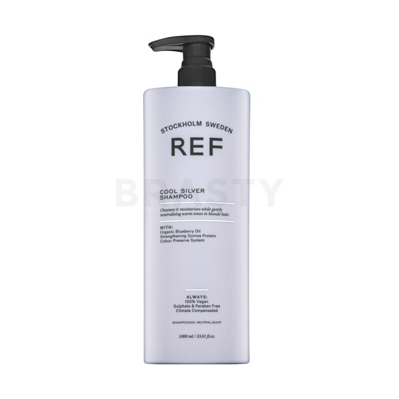 REF Cool Silver Shampoo neutralizáló sampon platinaszőke és ősz hajra 1000 ml - GLAMI.hu