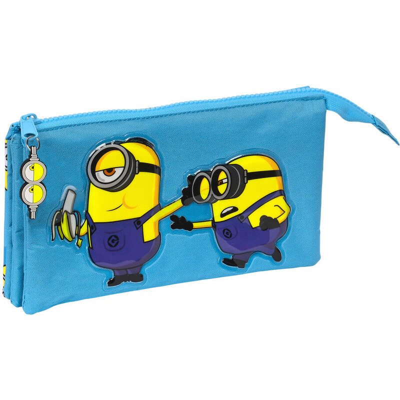 Három zsebes tolltartó Minions Minionstatic Kék (22 x 12 x 3 cm) - GLAMI.hu