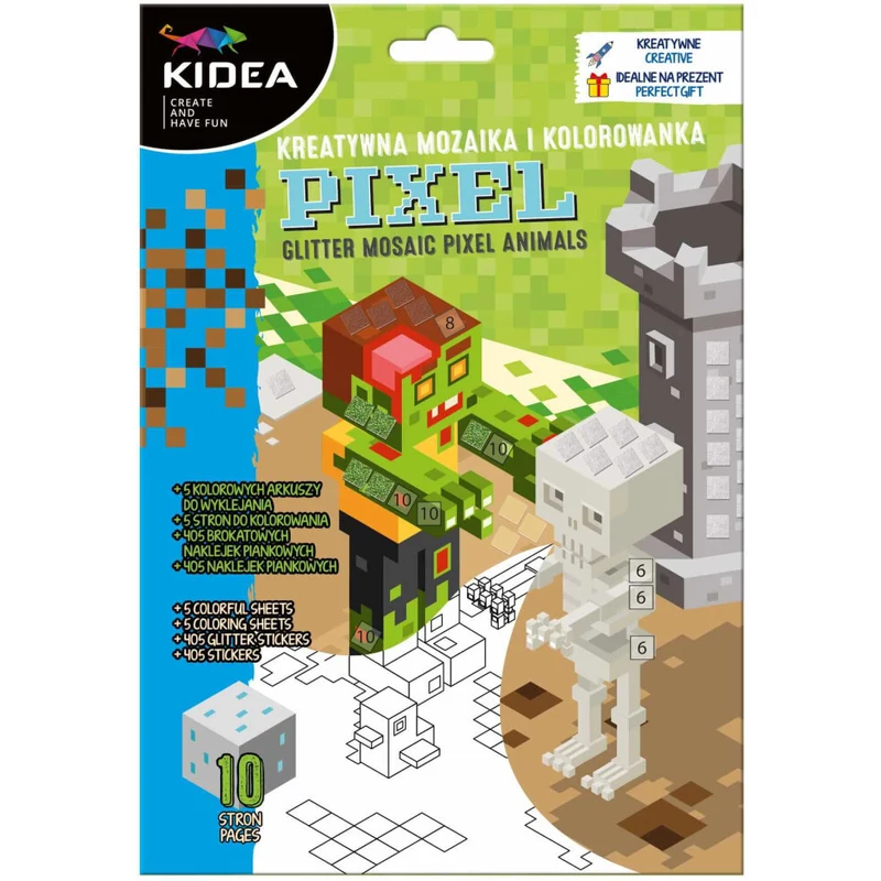 kidea - KIDEA Kreatív képkészítő mozaik és színezhető lapokkal, habmatricákkal, Minecraft Pixel ...