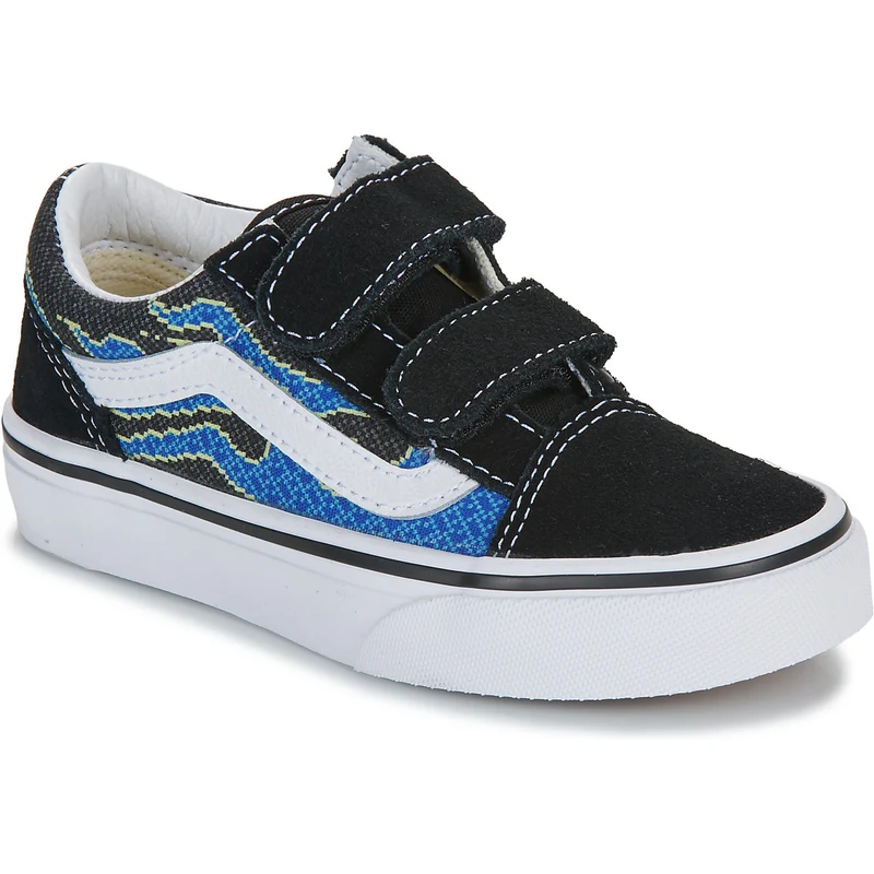 Vans Old Skool V PIXEL FLAME BLACK/BLUE - GLAMI.hu