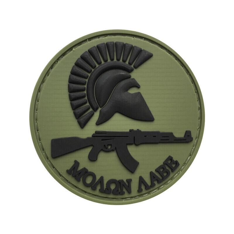 WARAGOD FELVARRÓ Round Molon Labe with Rifle PVC Patch OD Green and ...
