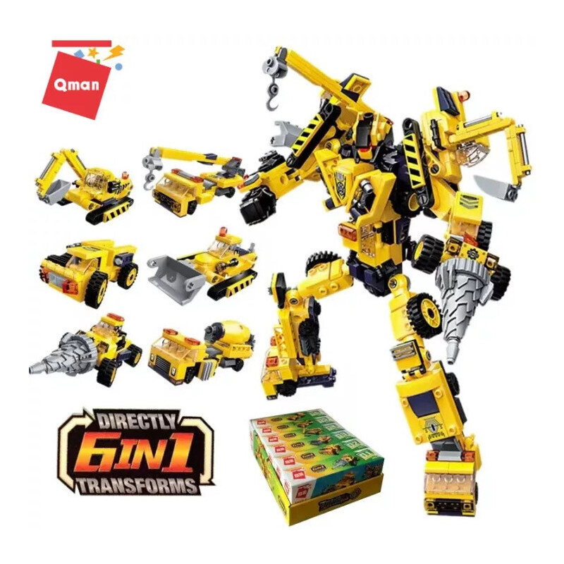 KORREKT WEB QMAN 1417 | legó-kompatibilis építőjáték | 479 db építőkocka | 6 az 1-ben Munkagép ...