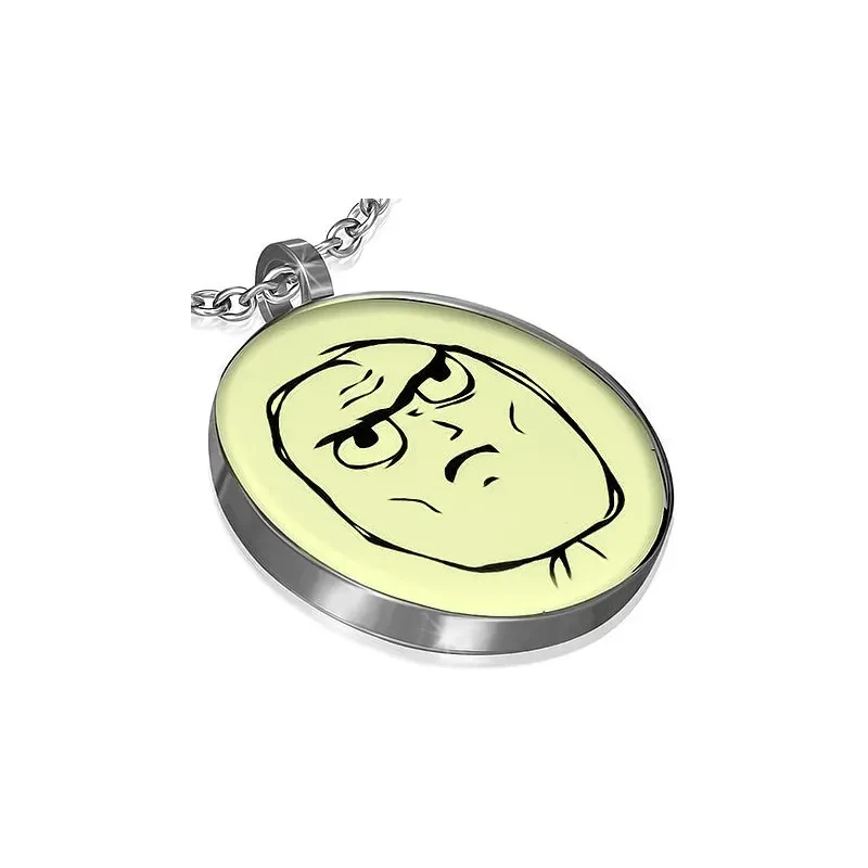 Ekszer Eshop - Acél medál, MEME FACE - DETERMINED AA27.23 - GLAMI.hu