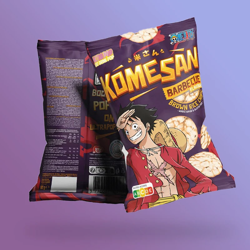 Ultra Pop One Piece Luffy Komesan BBQ rice chips - BBQ ízű rizs chips ...