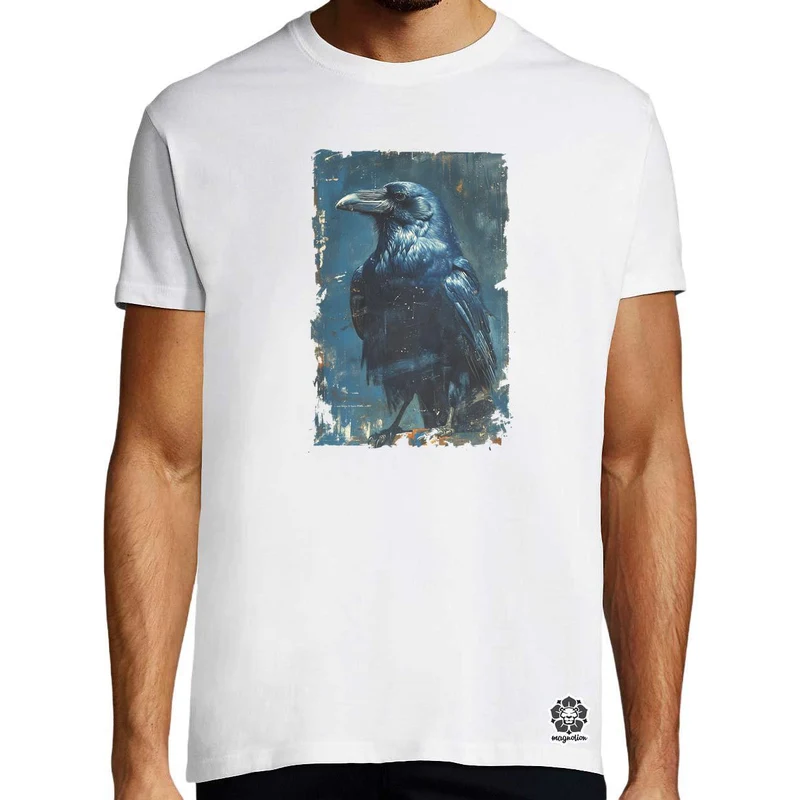 Magnolion Varjú rajz fehér férfi póló - GLAMI.hu