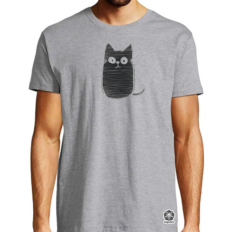 Magnolion Palatábla rajz cica v11 melanzs szürke férfi póló - GLAMI.hu