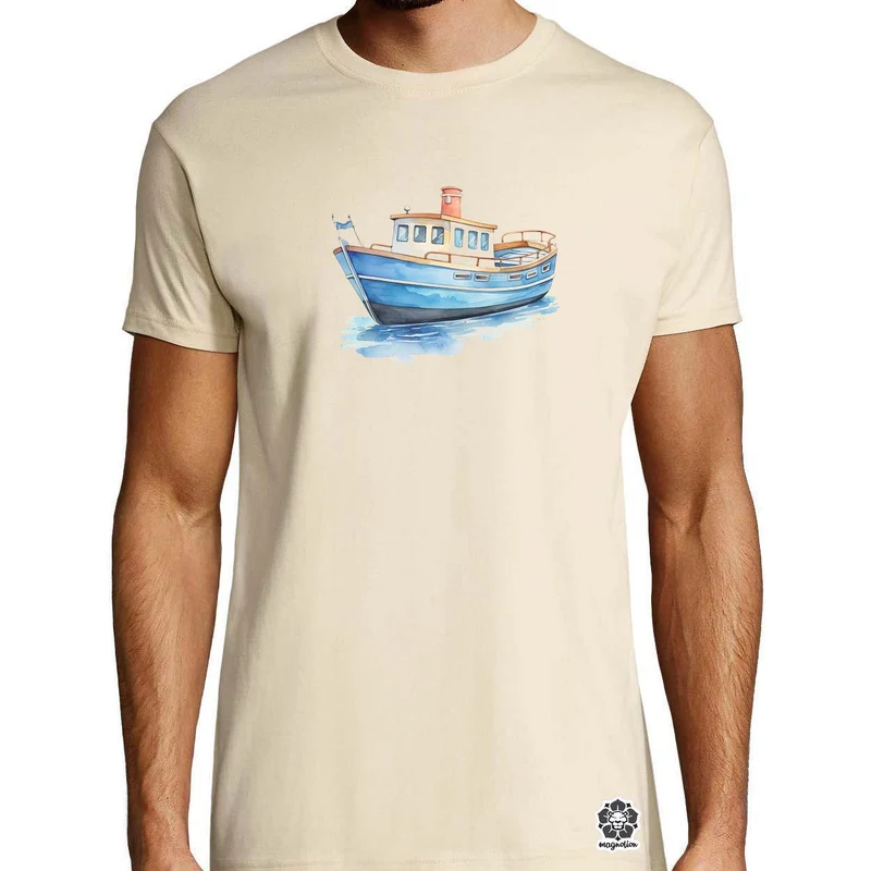 Magnolion Hajó rajz v1 krém férfi póló - GLAMI.hu