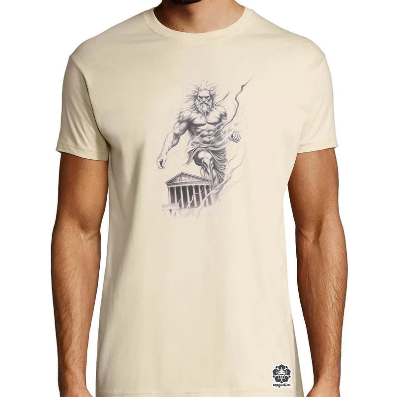 Magnolion Zeusz rajz v1 krém férfi póló - GLAMI.hu