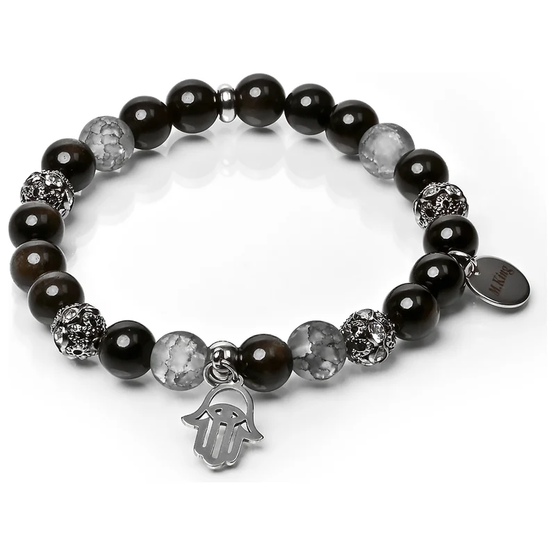 Maria King Crystal Defence – Obszidián és hegyikristály ásvány karkötő ...